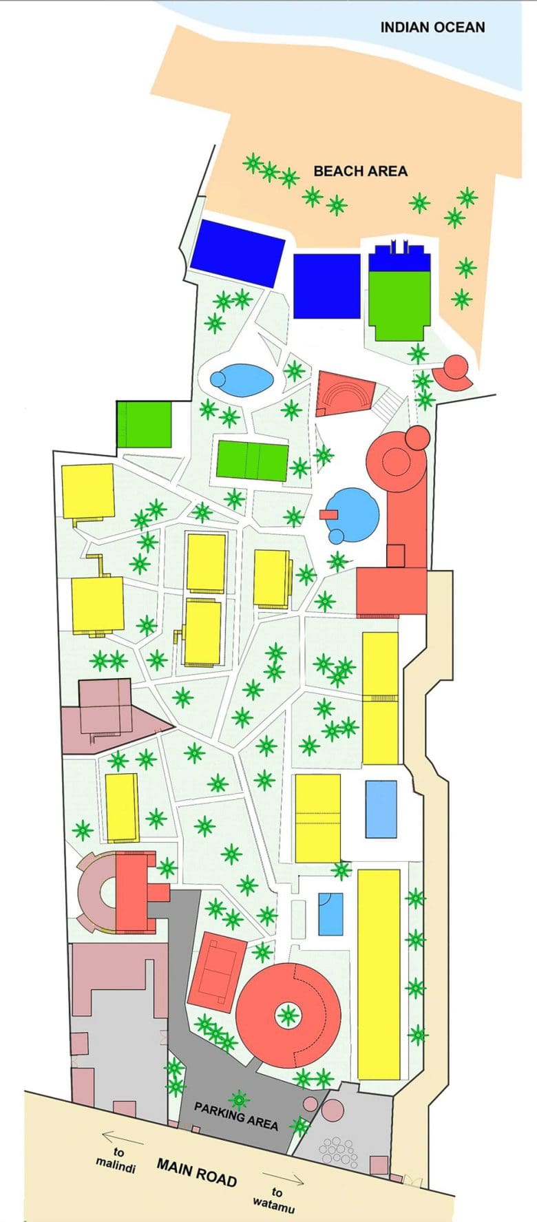 Mappa del Resort - Jacaranda Beach Resort